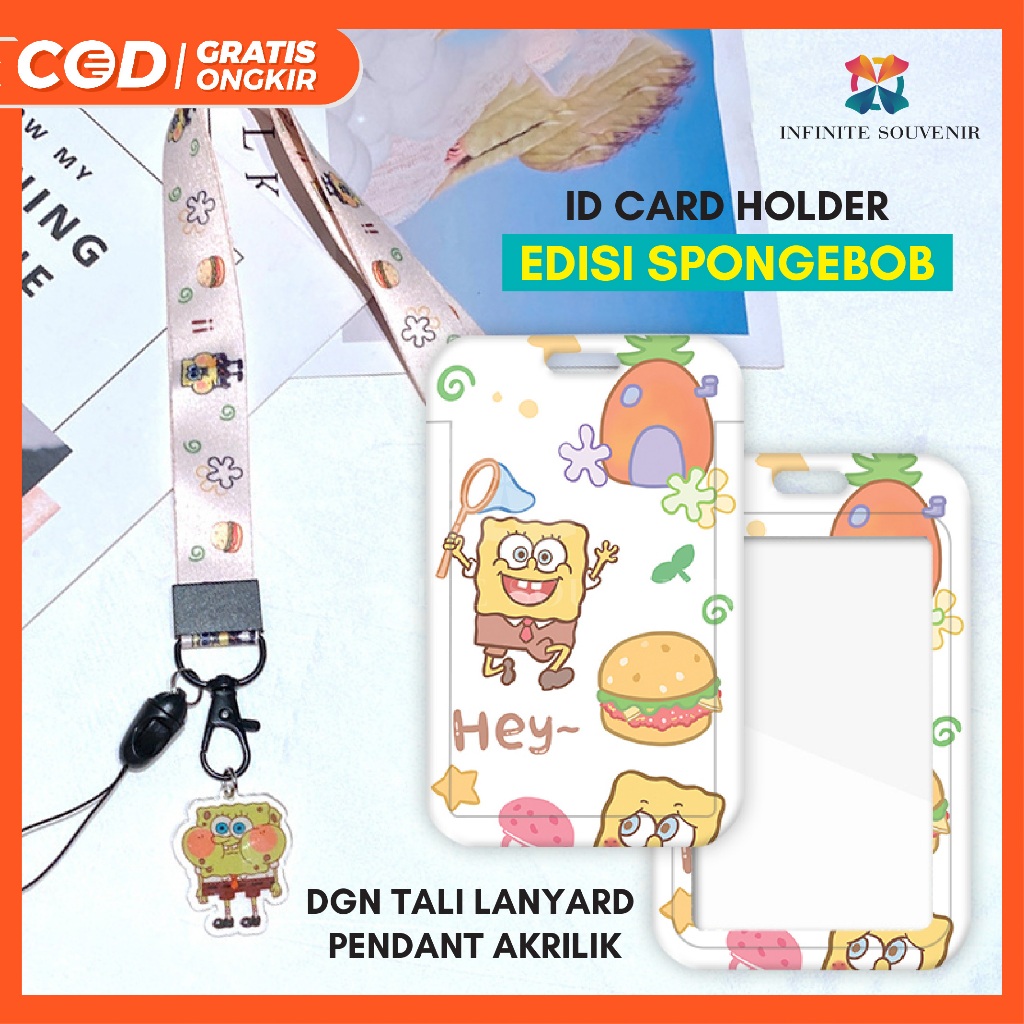 Jual [N003] Spongebob Squarepants/ Name Tag ID Card Holder Motif ...