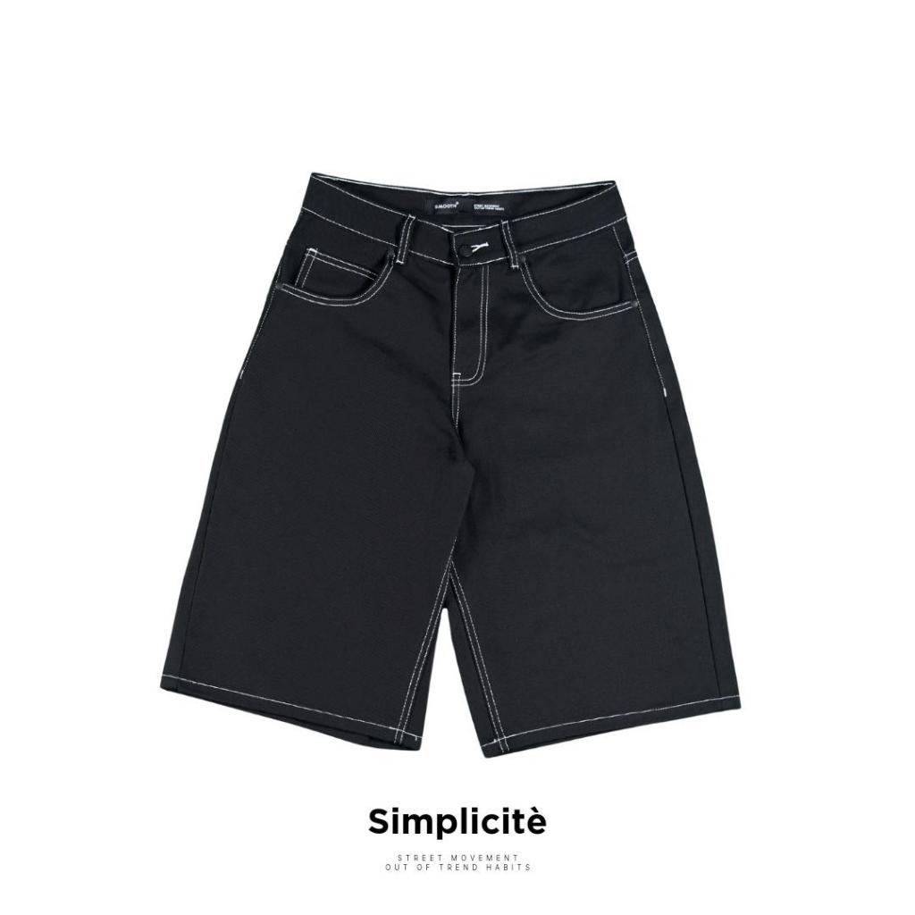 Jual SMOOTH BASIC Denim Signature Jorts Pants Black Simplicite Series | Shopee Indonesia