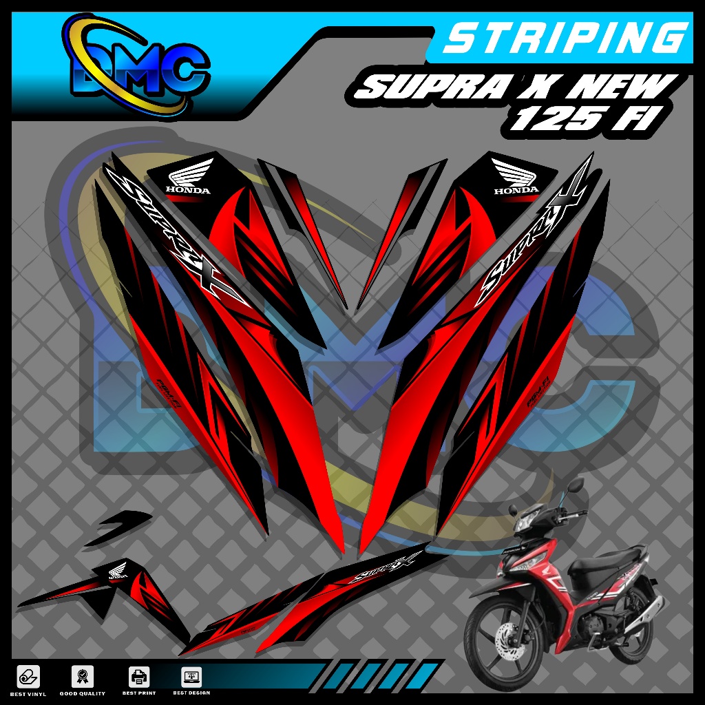 Jual 05/STRIPING SUPRA X 125 NEW FI DESAIN SIMPEL-TRANSPARAN UV ...