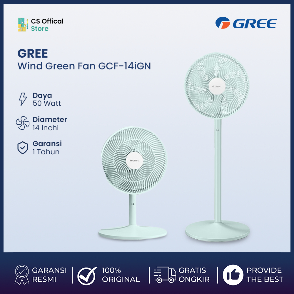 Jual GREE Stand Fan Kipas Angin GCF-14iGN Wind Green Fan | Shopee Indonesia