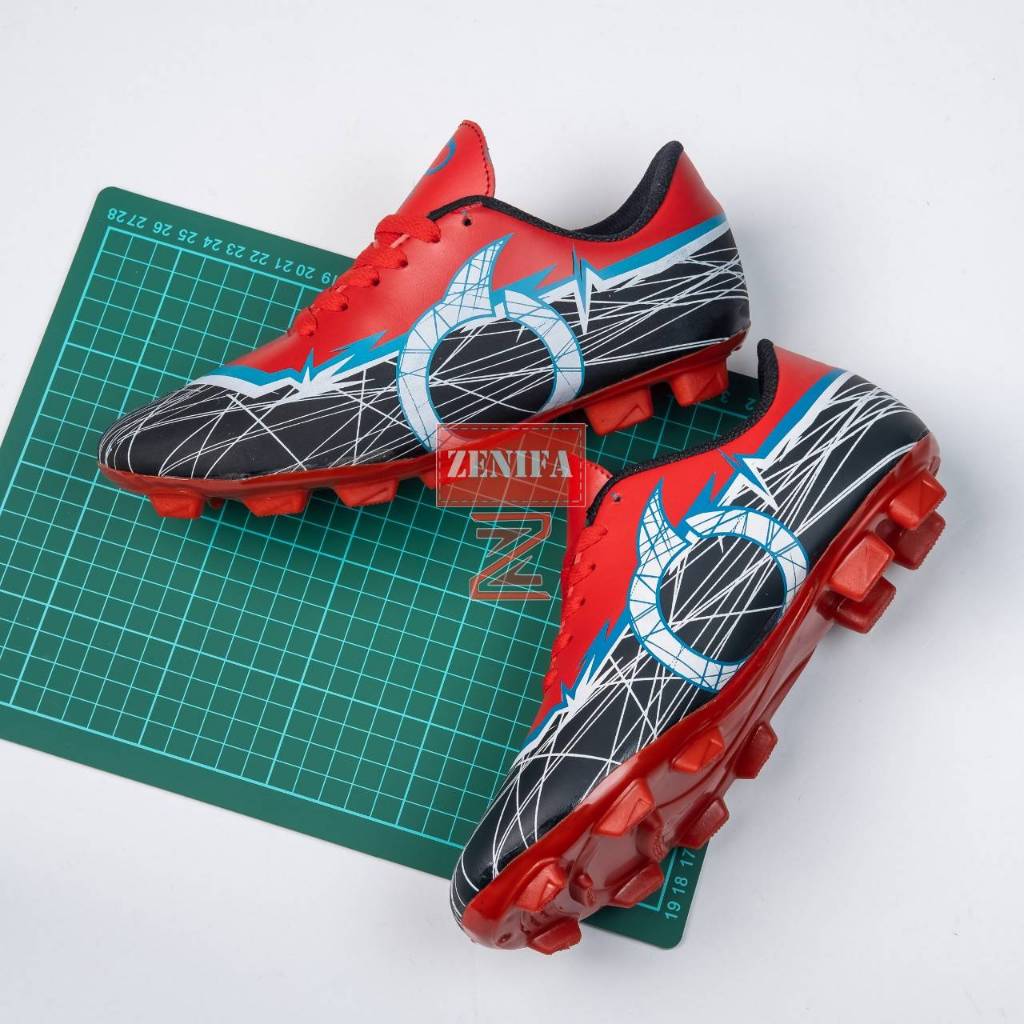 Jual Sepatu Sepak Bola Anak Ortus Catalyst Raiden FG Jr Hitam Merah ...