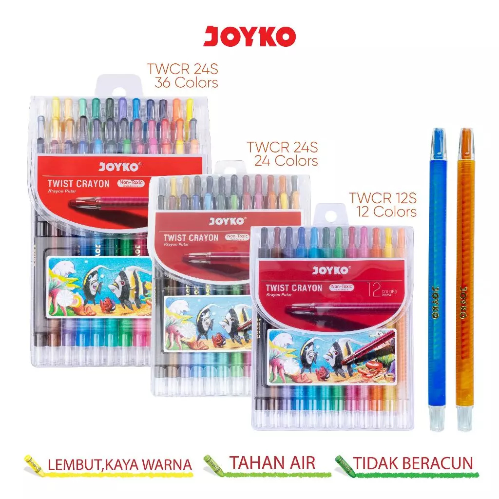 Jual JOYKO Krayon Putar Panjang Twist Crayon TWCR 12 Panjang /12 Mini ...