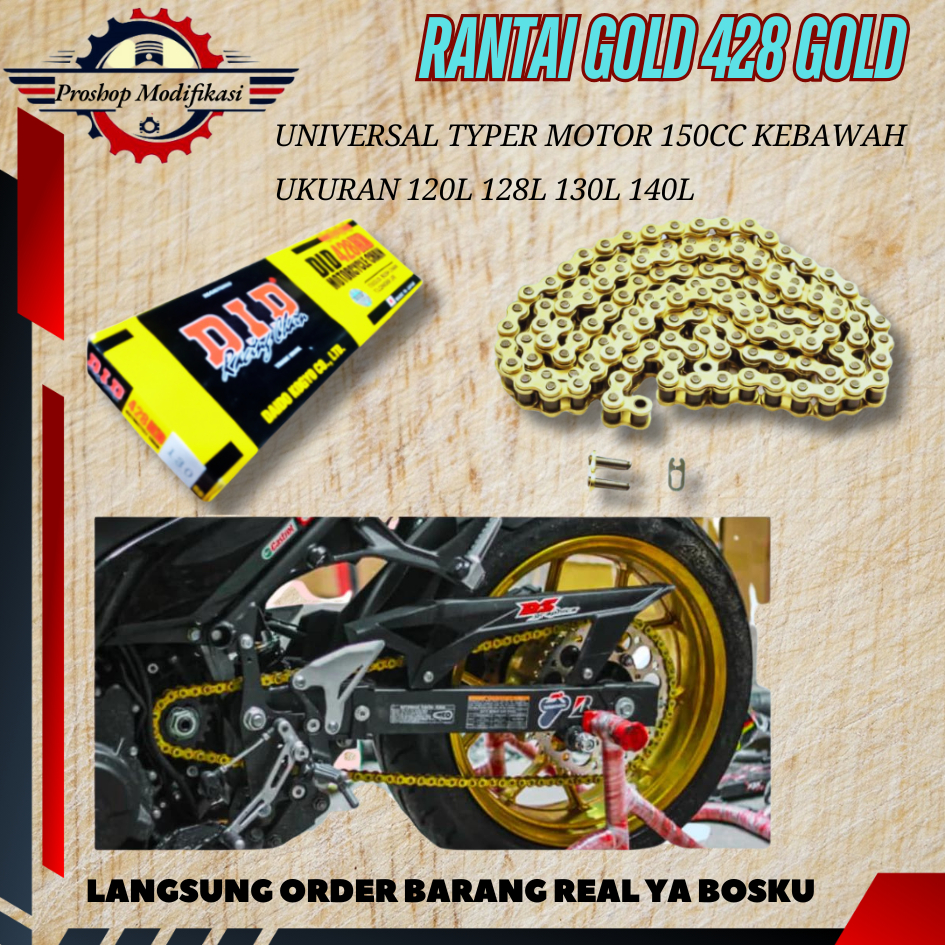 Jual PART RANTAI EMAS RANTAI GOLD 428 H 120 128 130 140 L RACING ...