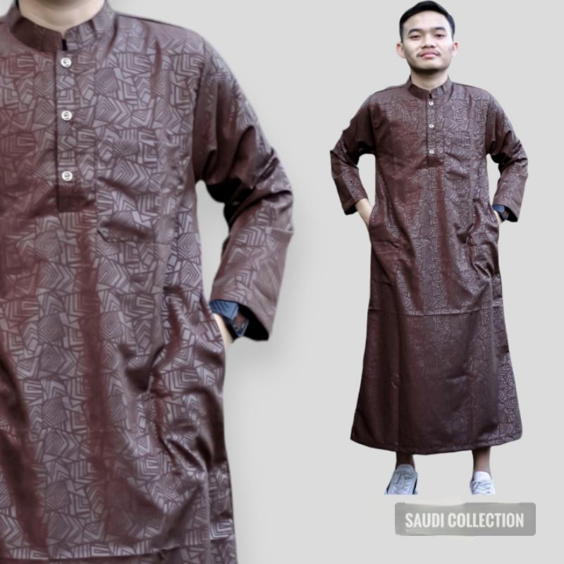 Jual Busana muslim pria gamis embos jubah dewasa pria laki-laki (COD) S M L XL XXL XXXL | Shopee ...