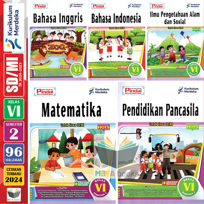 Jual LKS Pindai SD MI Kelas 6 Semester 2 & 1 Kurikulum Merdeka CV Arya Duta | Shopee Indonesia