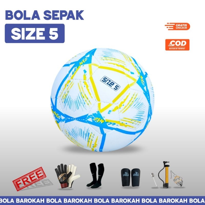Jual BOLA SEPAK / BOLA KAKI UKURAN 5 BAHAN PU JAHIT MANUAL BONUS PENTIL ...