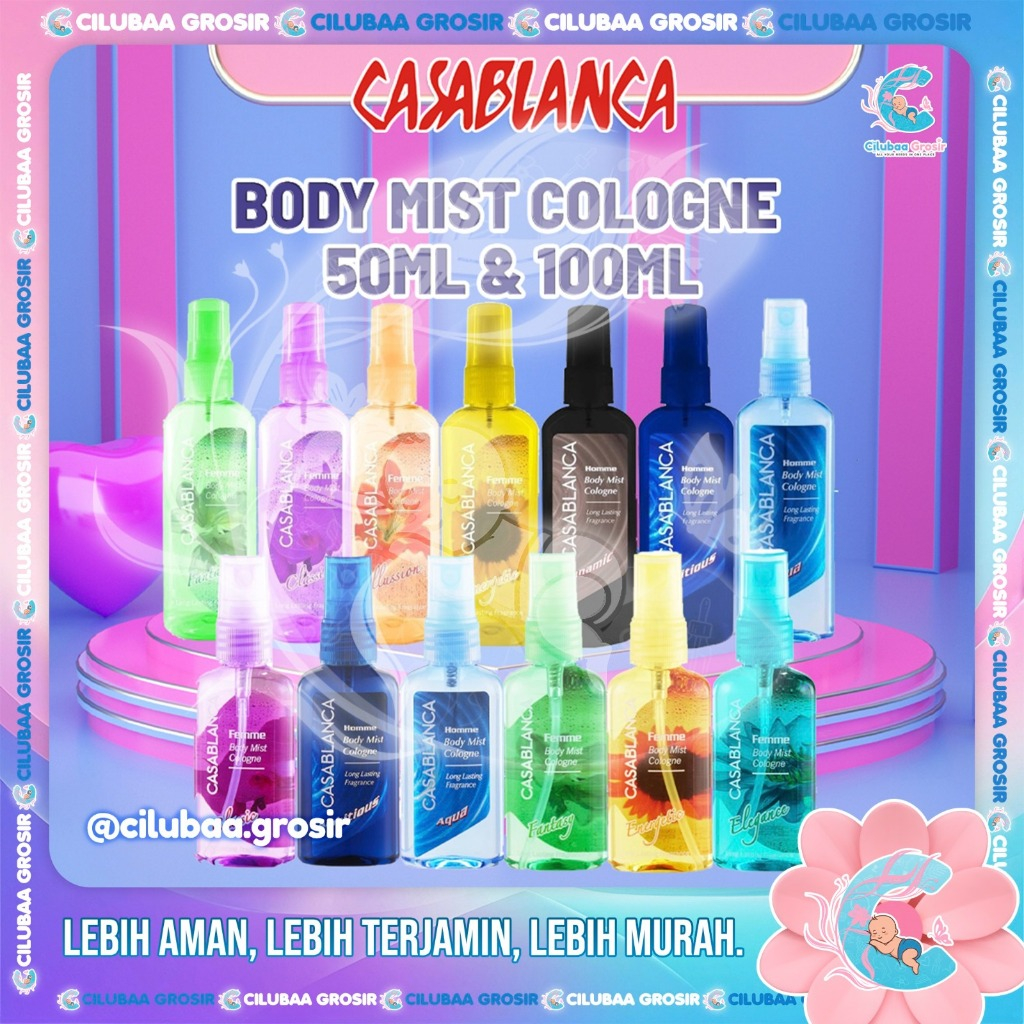 Jual CASABLANCA Body Mist Cologne 50mL & 100mL || Parfum Femme Women ...