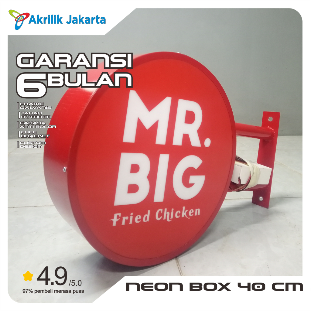 Jual Neon Box Bulat Diameter 40cm - 2sisi | Shopee Indonesia