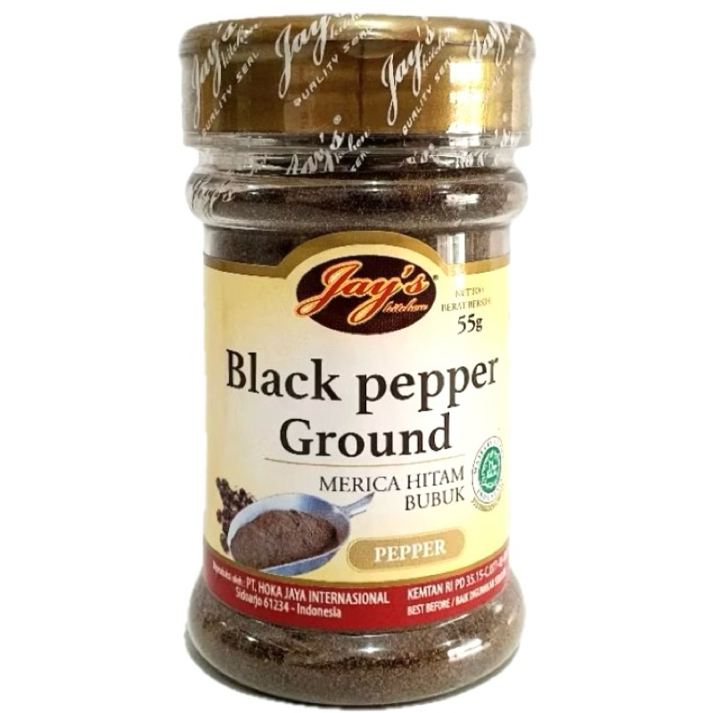 Jual Jays Black Pepper Ground Merica Hitam Bubuk 55g | Shopee Indonesia