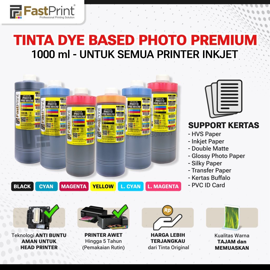 Jual Tinta Epson Dye Based Photo Premium Ink 1000 ML | Shopee Indonesia