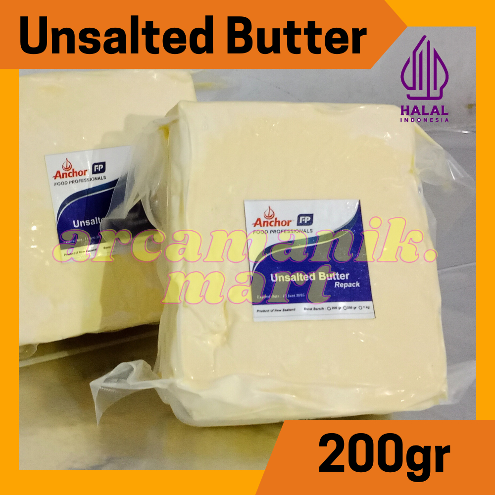 Jual Anchor Unsalted Butter 200gr pure new zealeand murni butter import ...