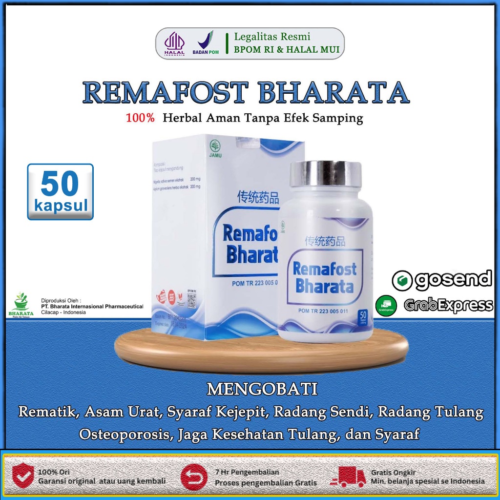 Jual Obat Saraf Kejepit Pinggang Ampuh REMAFOST BHARATA Original Obat ...