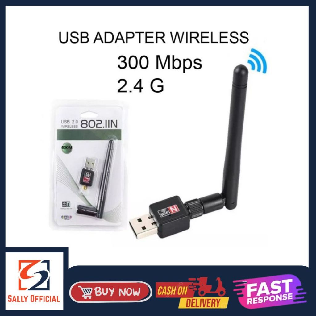 Jual USB Dongle Wireless WIFI Receiver USB Adapter 802.11N 300Mbps Antenna | Shopee Indonesia