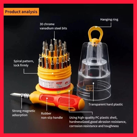 Jual Obeng set 31in1 multifungsi obeng set magnetic obeng hp full set obeng lengkap 1 set ...