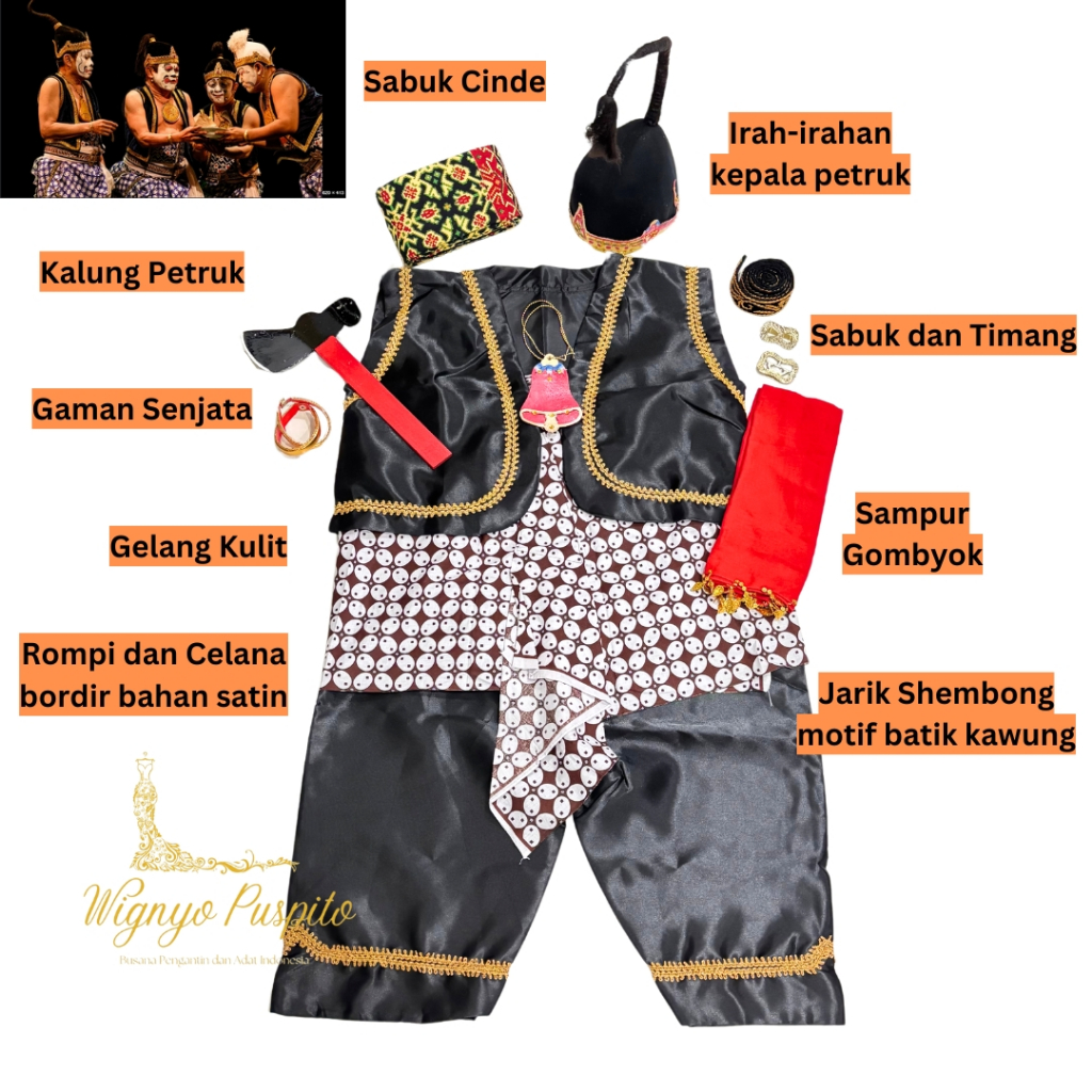 Jual SETELAN KOSTUM WAYANG PUNOKAWAN TOKOH PETRUK UKURAN DEWASA ...