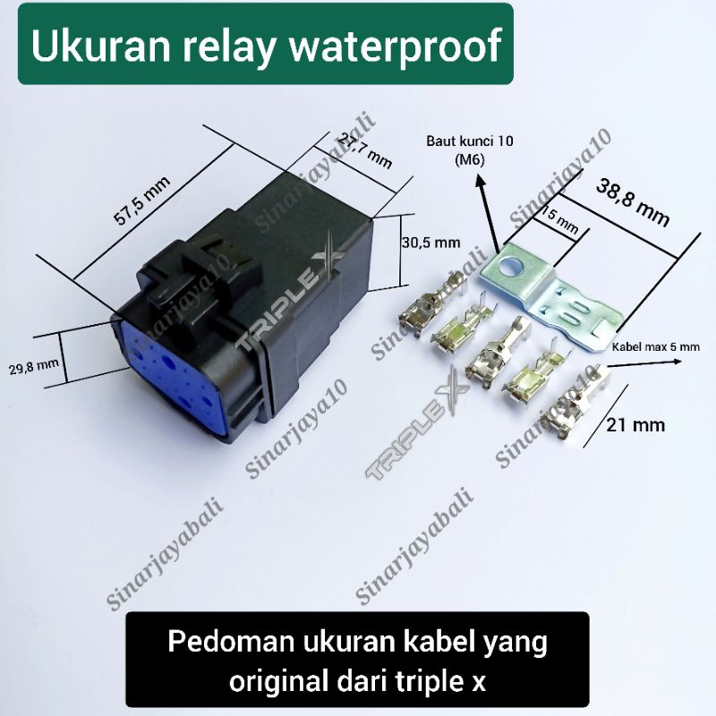 Jual relay waterproof anti air 12v 30a maximal 12v 40a 4p 5p rellay 4 ...