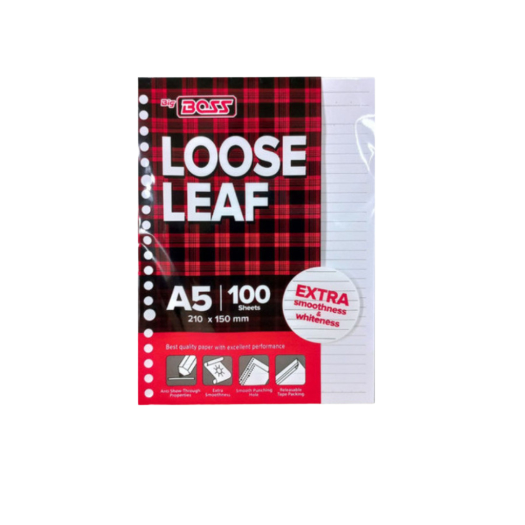 Jual Loose Leaf Big Boss A5 20 Holes / B5 26 Holes - Garis isi 100 Lembar / Isi Binder Bergaris ...