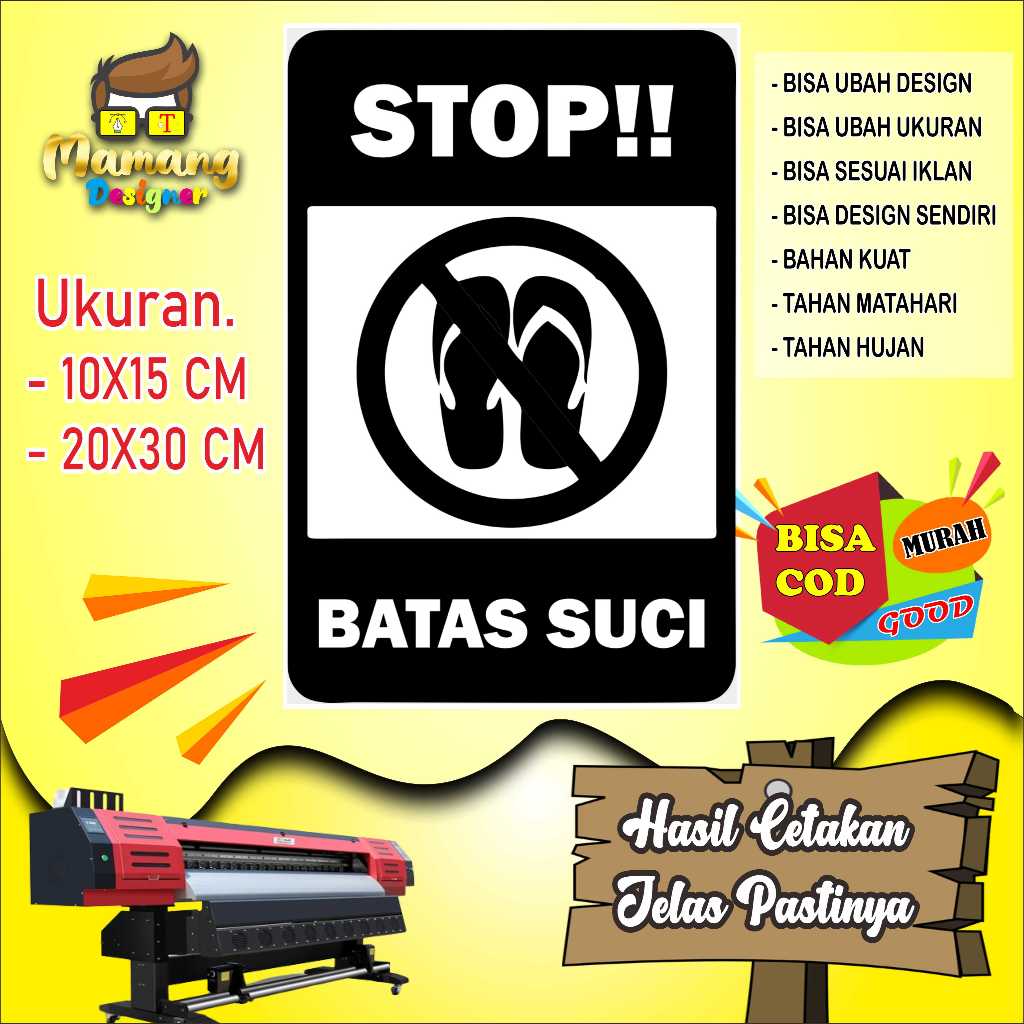 Jual Cetak Sticker Stop Batas Suci Putih | Shopee Indonesia