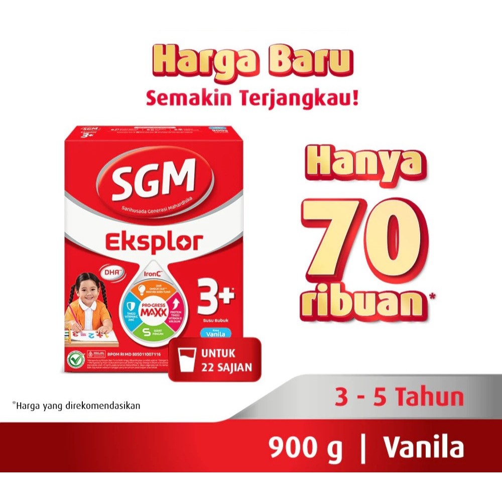 Jual SGM Eksplor 3+ dengan IronC Susu Bubuk Rasa Vanilla 900gr | Shopee Indonesia
