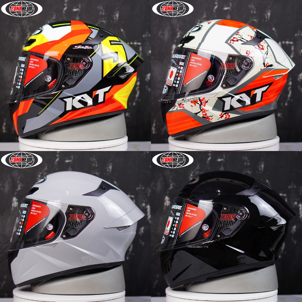 Jual HELM KYT TT COURSE SOLID MOTIF FUL LFACE ORIGINAL (VISOR CLEAR ...