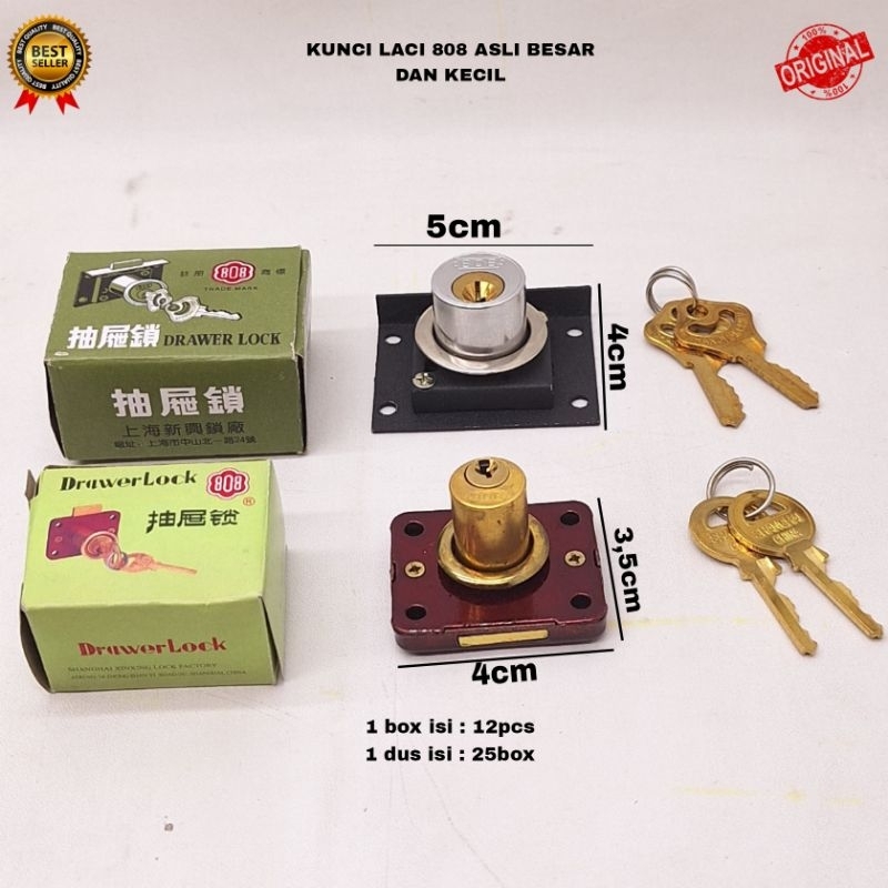 Jual KUNCI LACI LEMARI LOKER 808 ASLI BESAR KECIL / KUNCI LACI 22 MM 16 ...