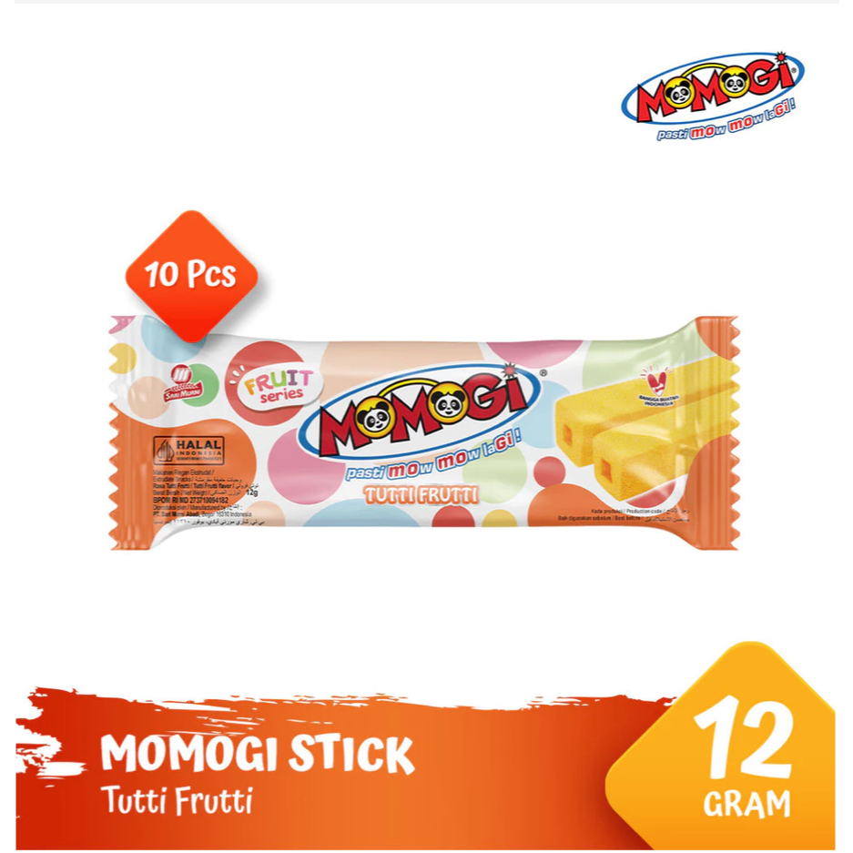 Jual MOMOGI Stick Snack Rasa Tutti Frutti Makanan Ringan (1 box isi 10 ...
