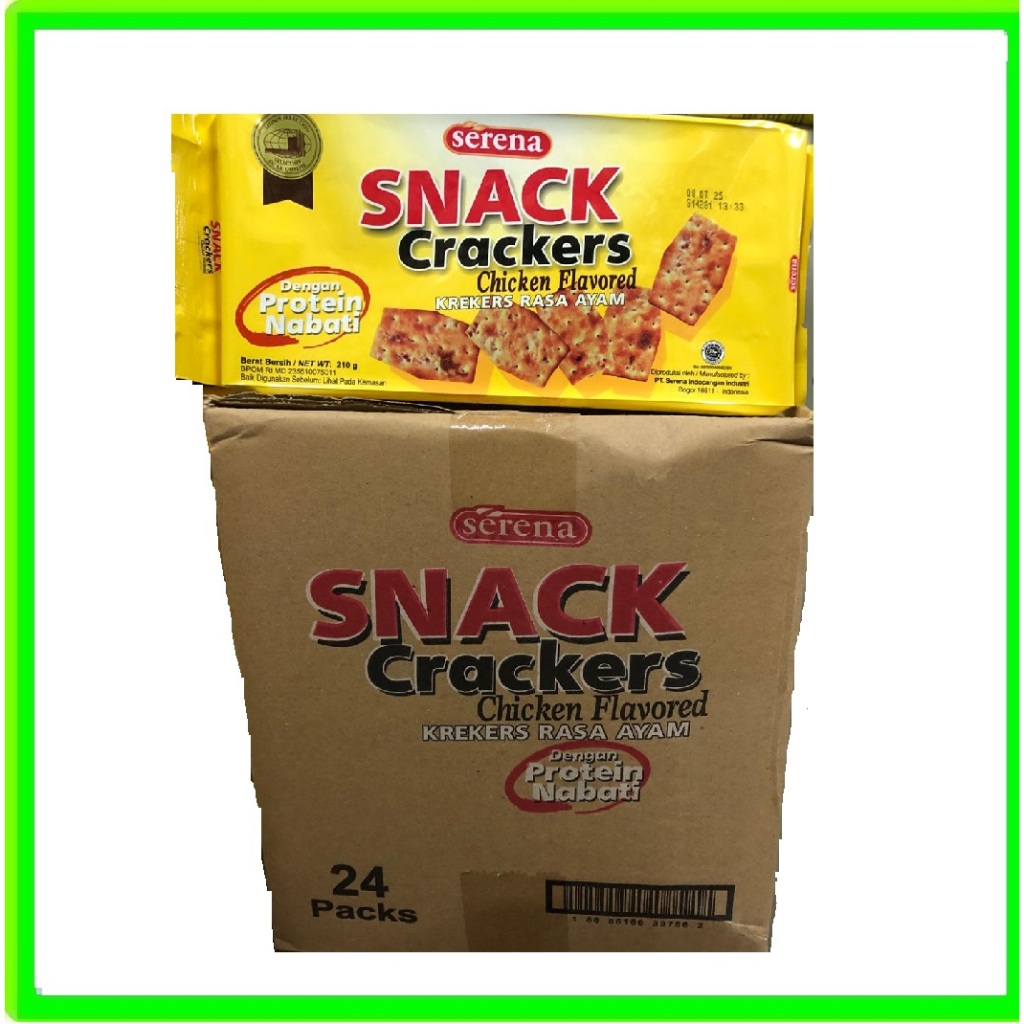 Jual KARTONAN Serena Snack Crackers Chicken Flavored 210gr Biskuit Rasa ...