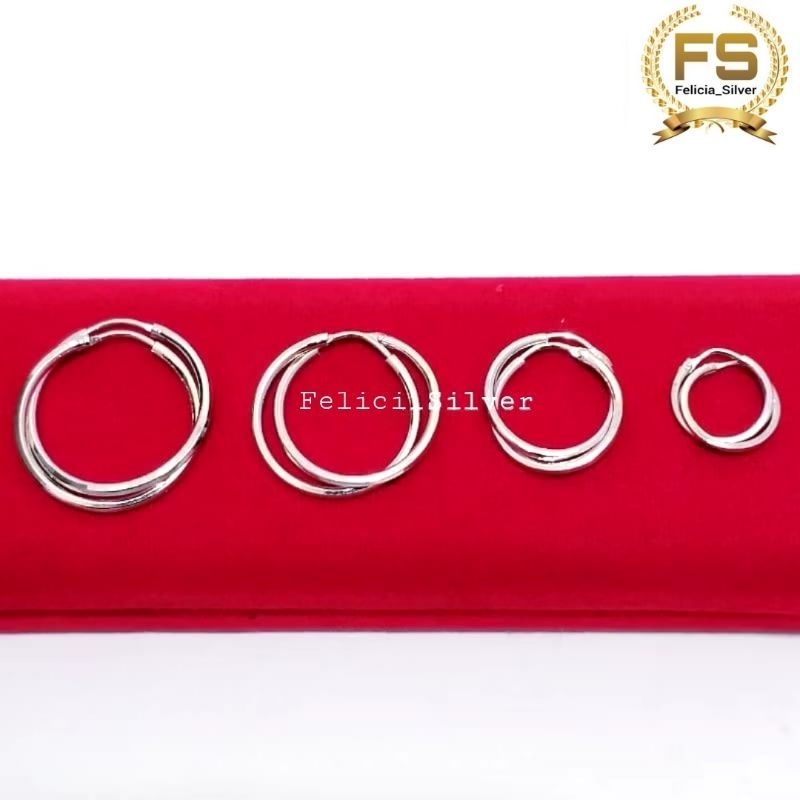 Jual Anting Perak Asli Silver 925 Lapis Emas Putih Asli Model Ring Polos Anak Dan Dewasa ...