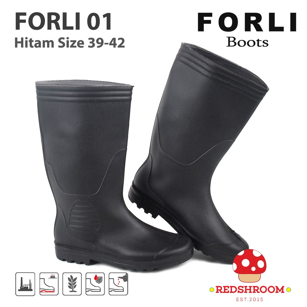 Jual Sepatu Boot Tinggi Forli 1 Hitam Sepatu Industri Perkebunan ...