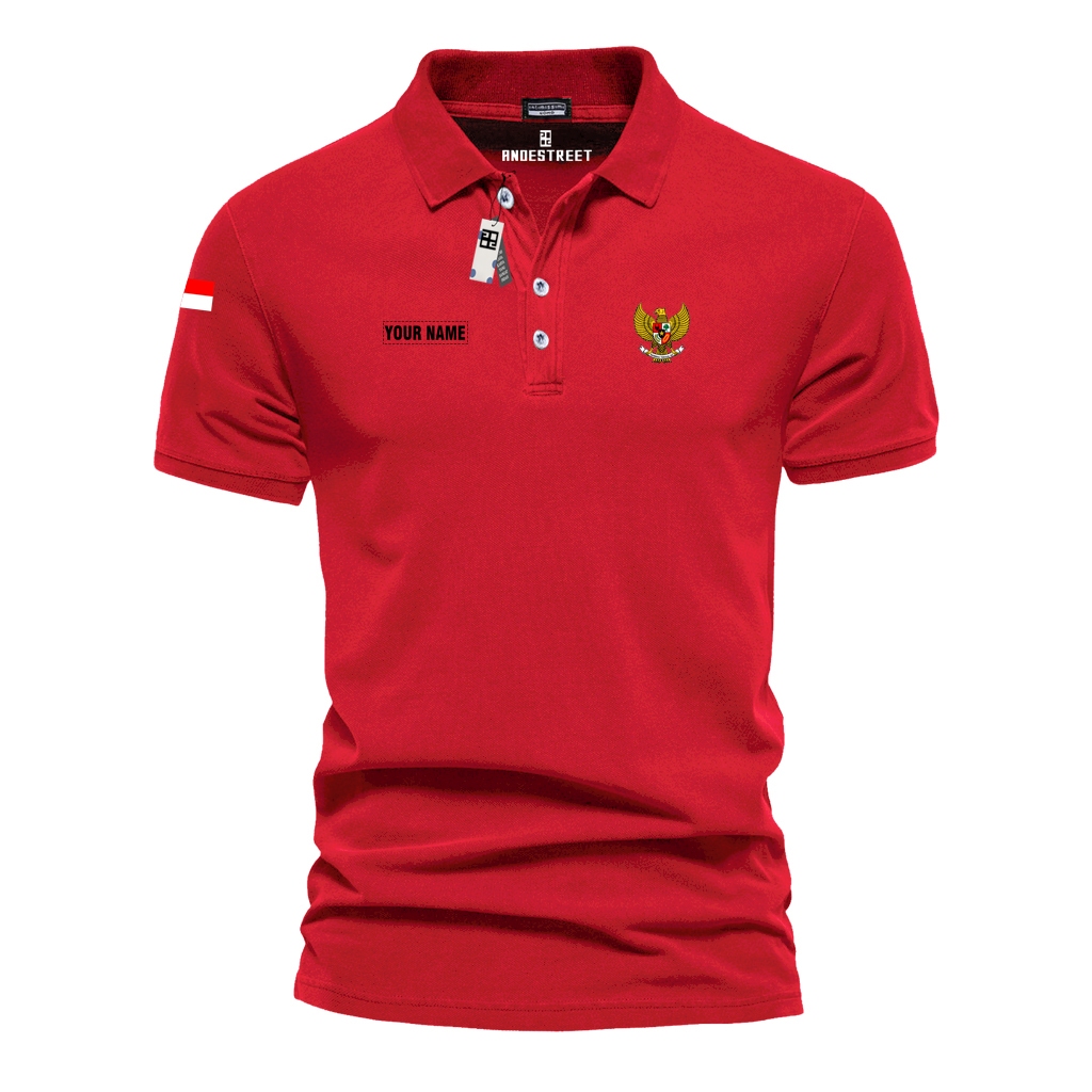 Jual COD T-shrit POLO kerah Polo Garuda+bendera Custom Nama Kaos Kerah ...