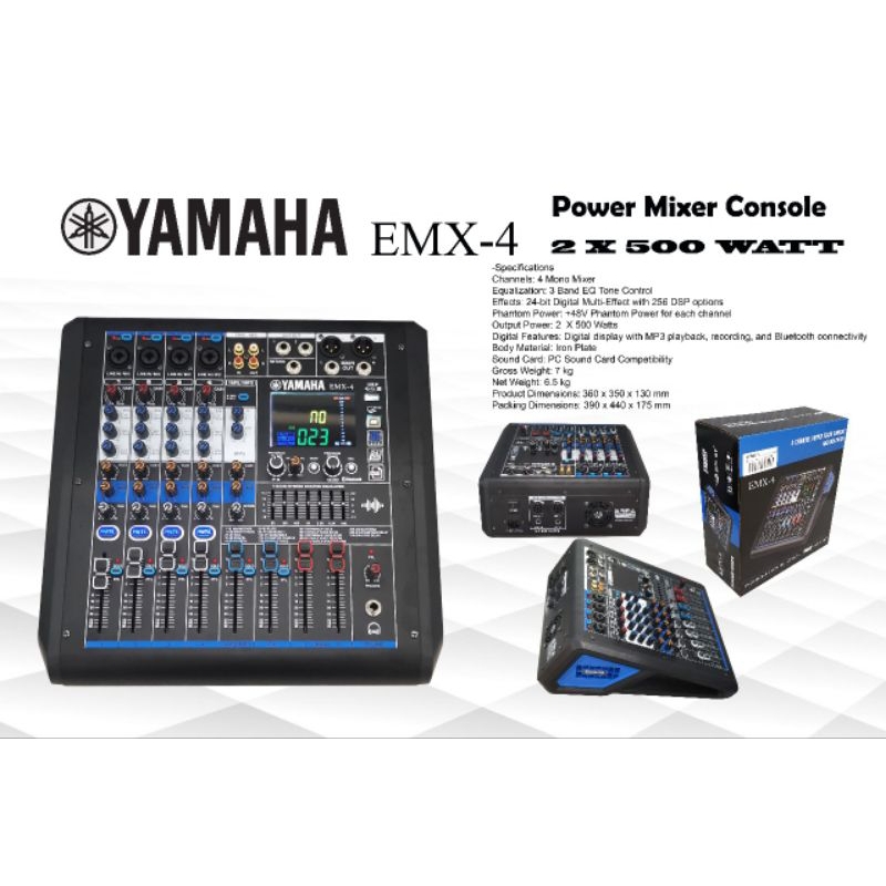 Jual POWER MIXER YAMAHA 4 CHANNEL EMX4 BLUETOOTH USB MP3 EMX 4 | Shopee ...