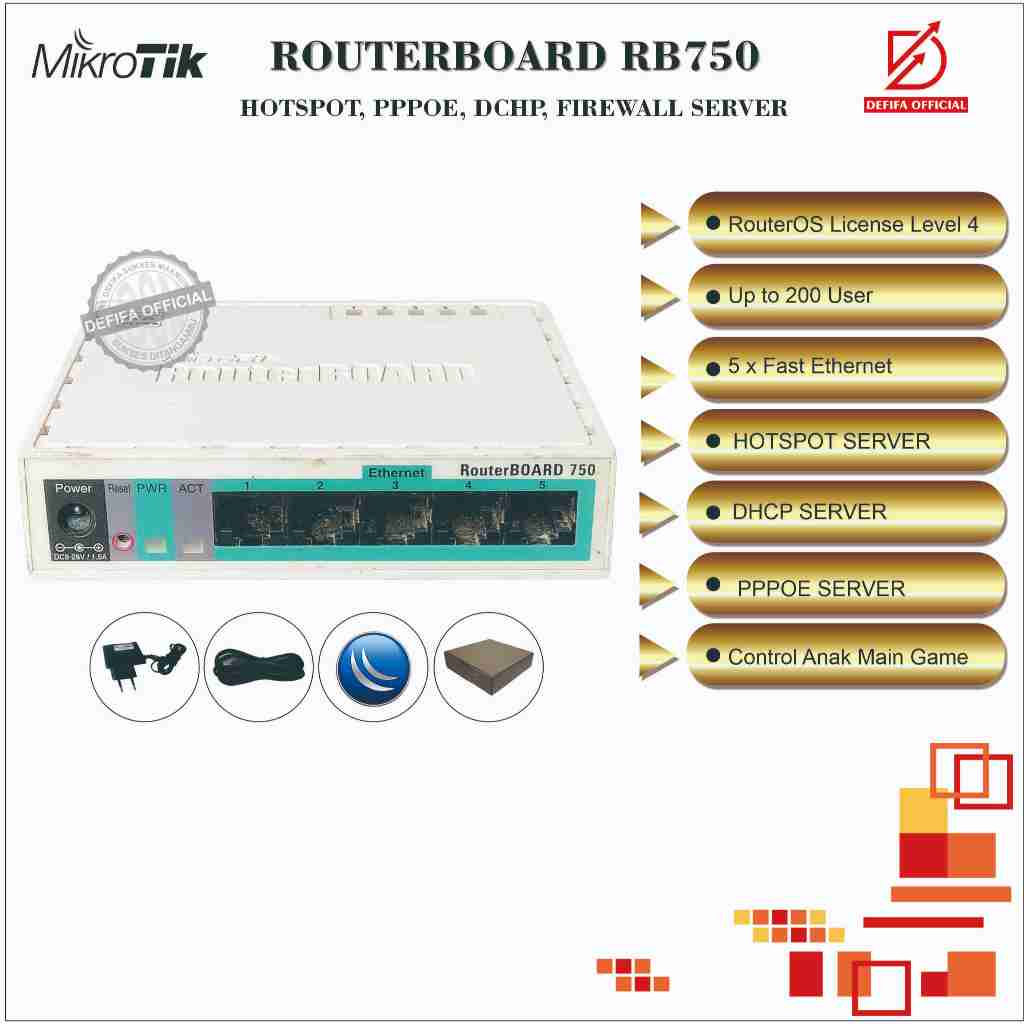 Jual Mikrotik RouterBOARD RB750 Router HOTSPOT PPPOE Voucher | Shopee ...