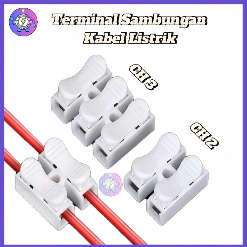 Jual CH2 CH3 Quick Connector Wire Spring Terminal Sambungan Kabel ...