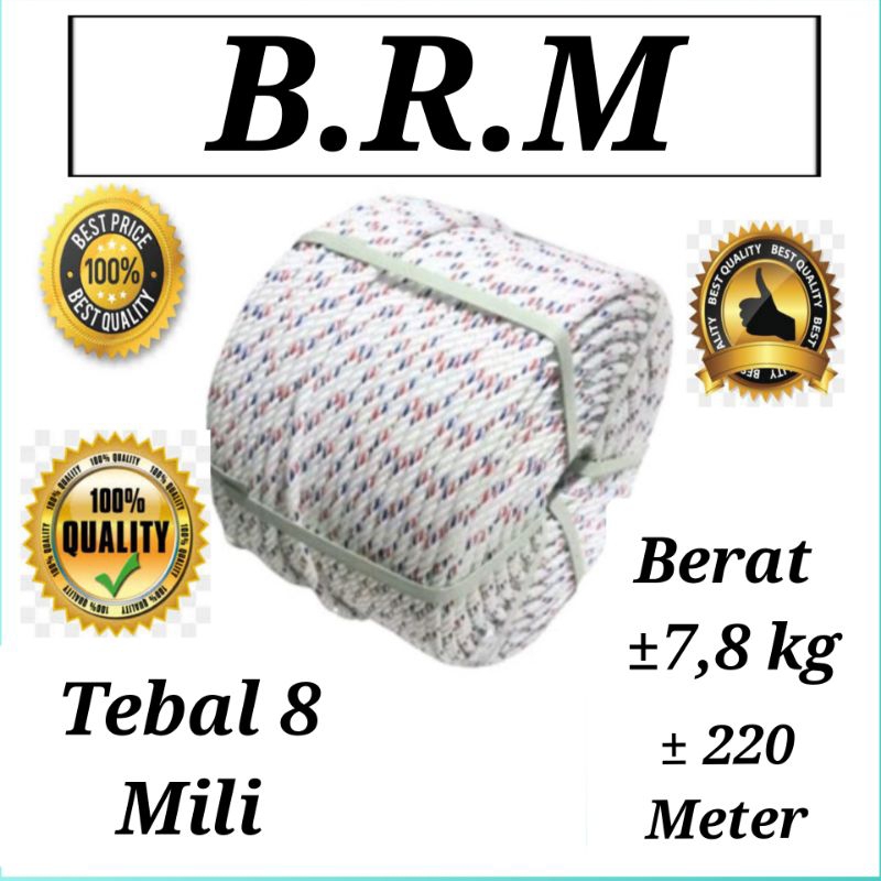Jual TALI TAMBANG PPD 8 MILI 1 ROLL 220 METER / TALI TAMBANG PPD 8 MILI ...