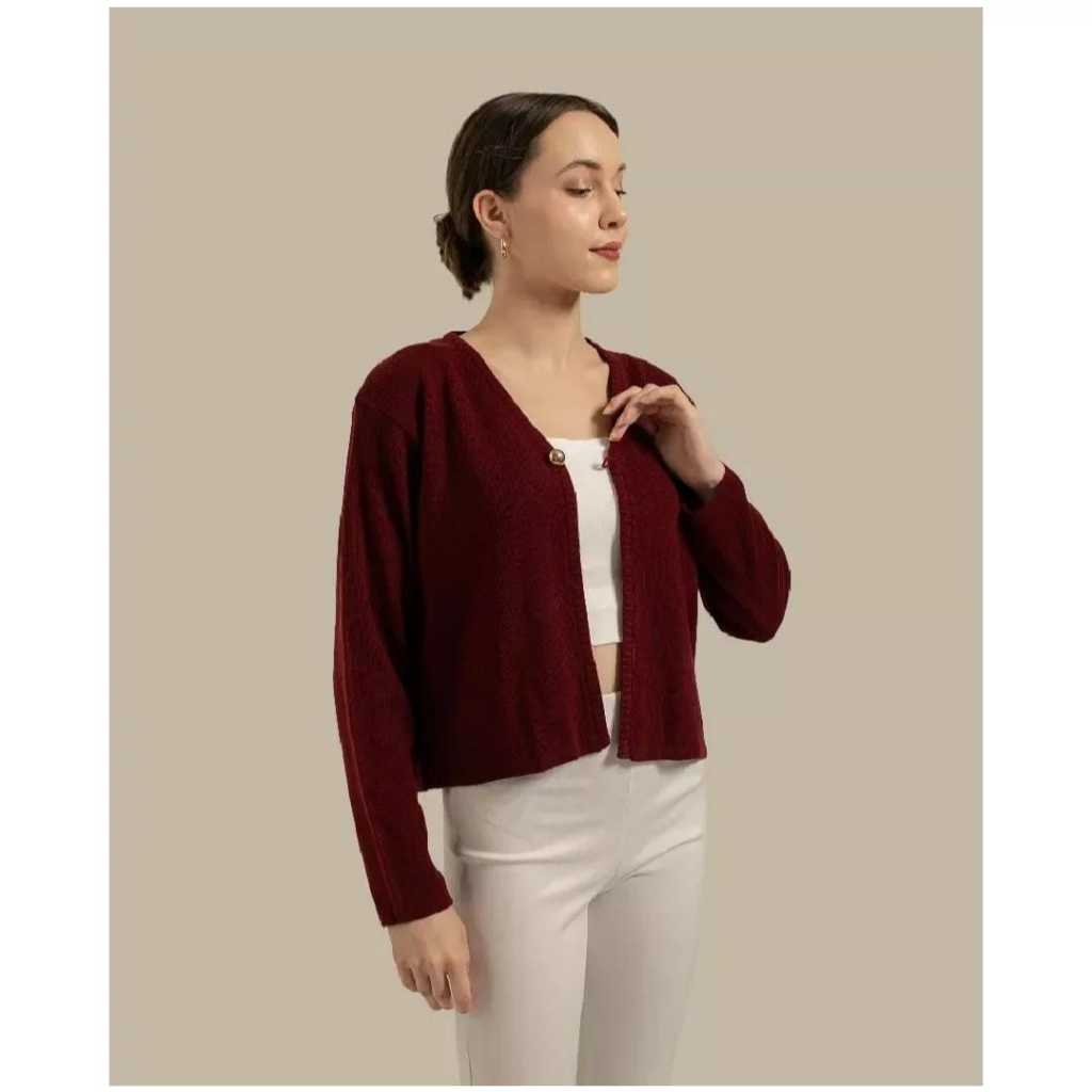 Jual MANJA CROP CARDIGAN RAJUT ATASAN WANITA KOREASTYLE TEBAL TERBARU | Shopee Indonesia