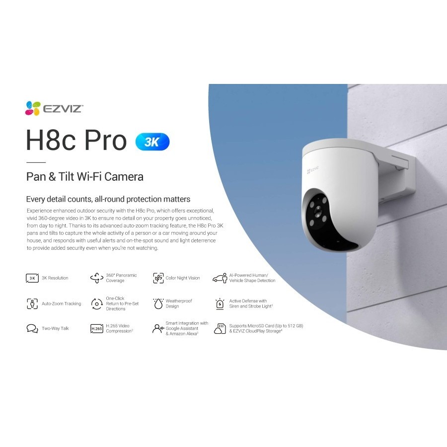 Jual Ezviz H8c Pro 3K 5MP Smart Home Pan & Tilt IP Camera CCTV Outdoor | Shopee Indonesia