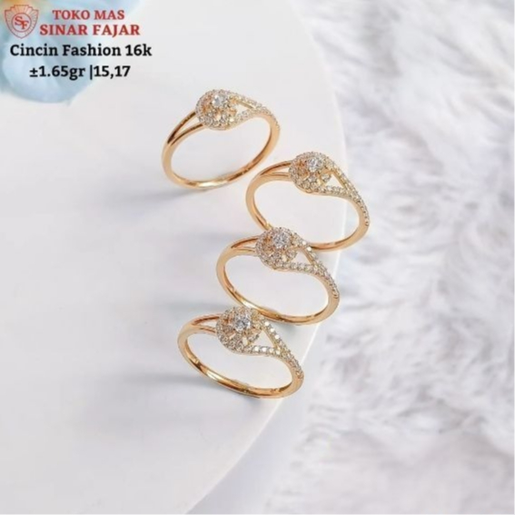 Jual Cincin Diamond Look Kadar 16k/70% Berat Mulai 1.65 gr | Shopee ...