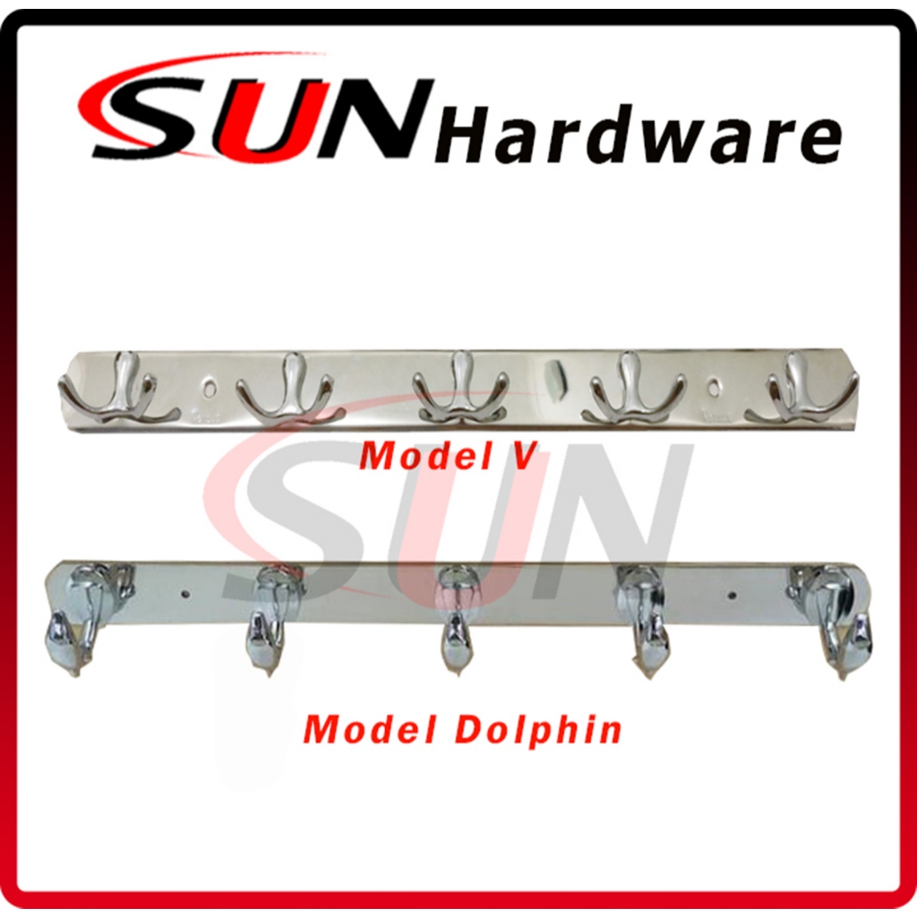 Jual Kapstok Gantungan Baju 5 kait V Dolphin Lumba Lumba Stainless ...