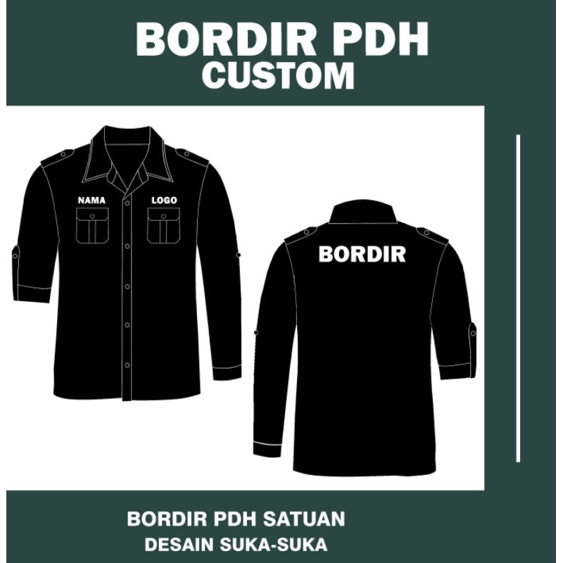 Jual KEMEJA BORDIR SATUAN CUSTOM PDH KAMPUS BAJU ORGANISASI PAKAIAN ...