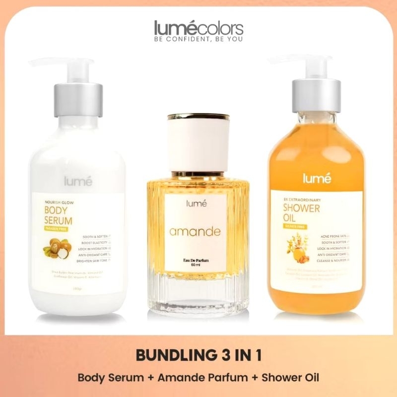 Jual Lumecolors paket Lume Bundling 3 in (Parfum Amande + Body Serum ...