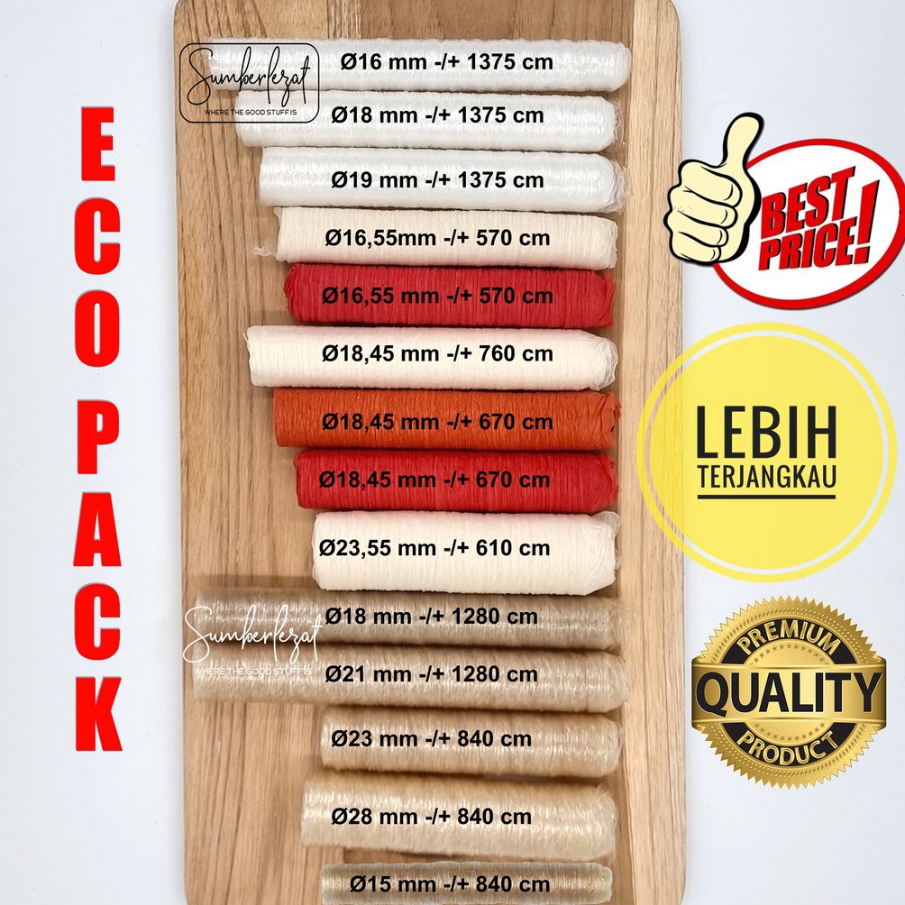 Jual Harga Oke ECO PACK Casing Kulit Selongsong Sosis Plastik Selulosa ...