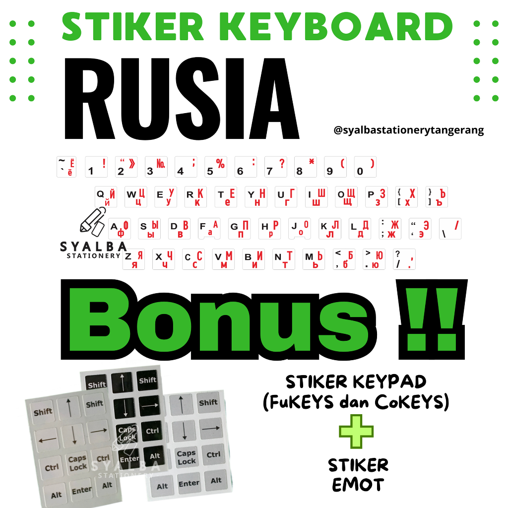 Jual Stiker Keyboard Huruf Russia untuk Laptop & PC: Estetik dan Tahan ...