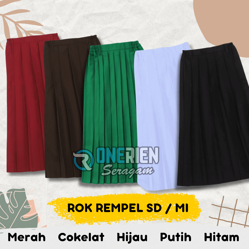 Jual Rok Rempel Merah SD PRAMUKA PUTIH HIJAU HITAM Panjang Seragam ...