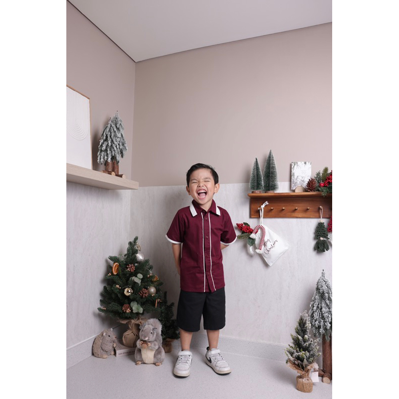 Jual TINYCLOUDS - NOEL SHIRT | Kemeja Anak Laki | JOYEUX NOEL COLLECTION | Shopee Indonesia