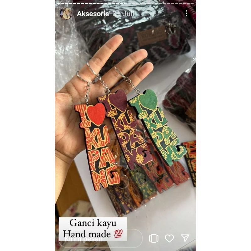 Jual Gantungan kunci (KUPANG)kayu lukis 1 kodi (isi 20 pcs) souvenir oleh oleh khas malioboro ...