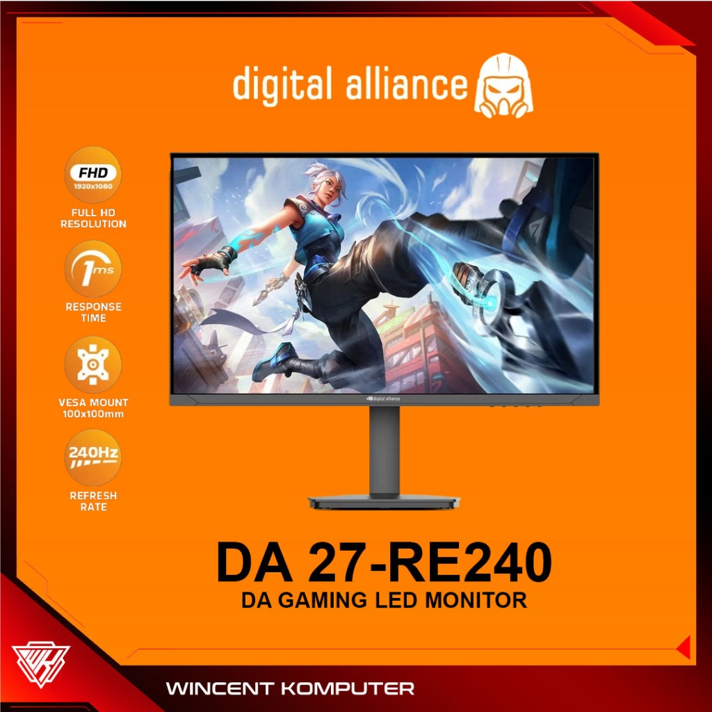 Jual Monitor Gaming LED Digital Alliance 27" 240Hz IPS FHD 1ms 99% SRGB ...