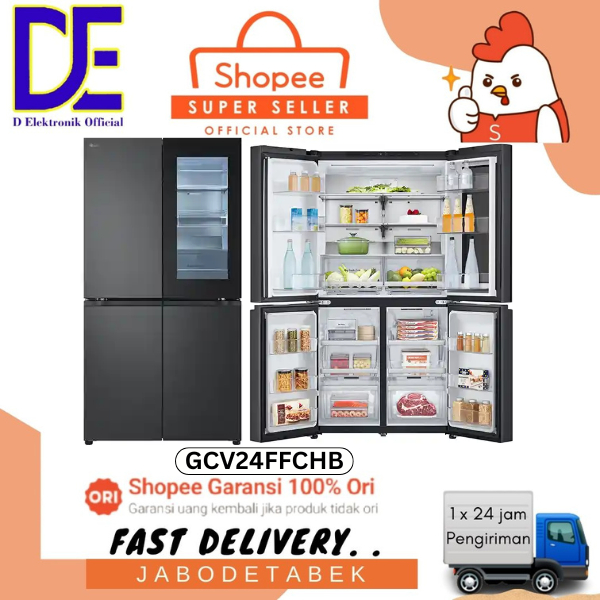 Jual LG GC-V24FFCHB KULKAS FRECH DOOR FRIDGE WITH INSTAVIEW IN MATTE BLACK MULTIDOOR ...