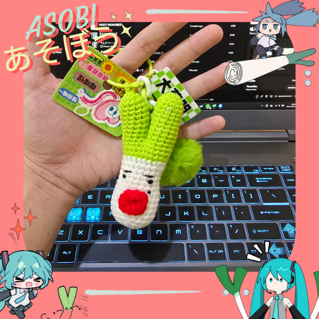 Jual ASOBI KEYCHAIN PENDANT GANTUNGAN KUNCI GREEN ONION KOCAK DAUN ...