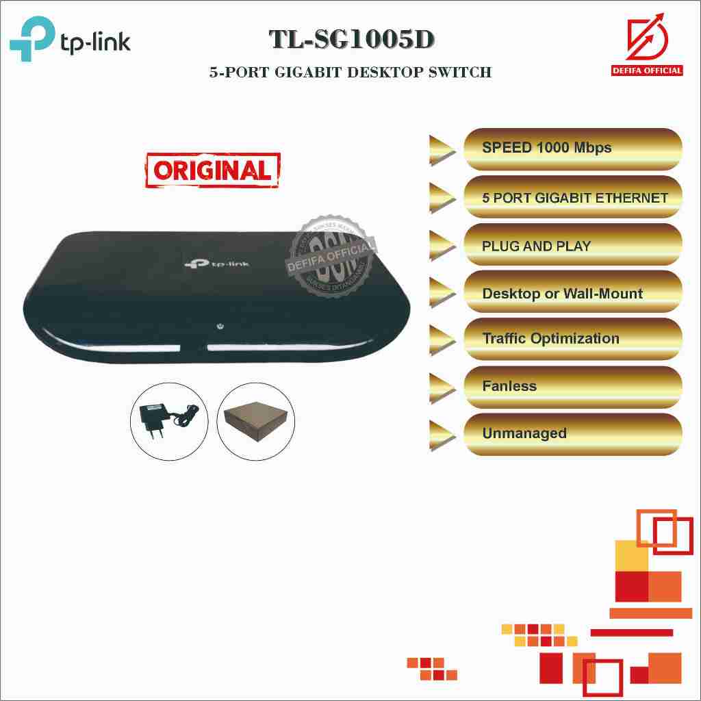 Jual TP-LINK TL-SG1005D 5-Port Gigabit Desktop Switch | Shopee Indonesia