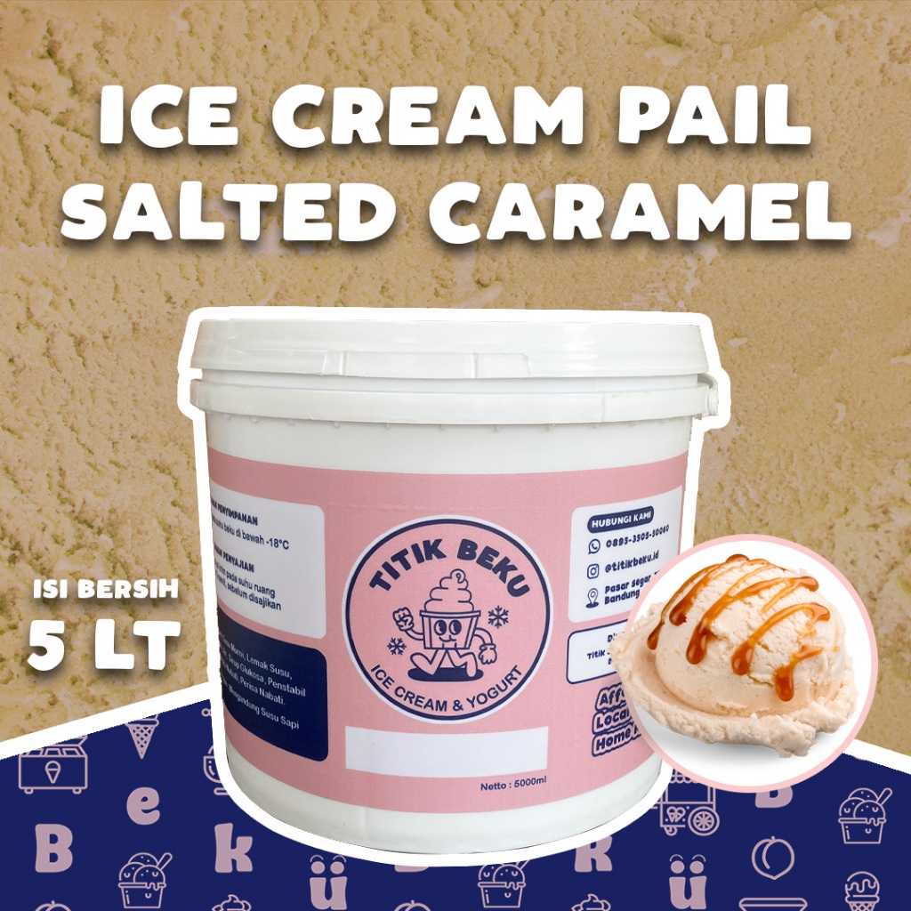 Jual TITIK BEKU ICE CREAM 5 LITER SALTED CARAMEL / KARAMEL / PAIL ...